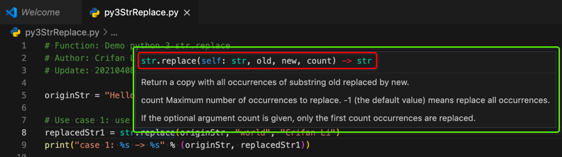 Replace Python